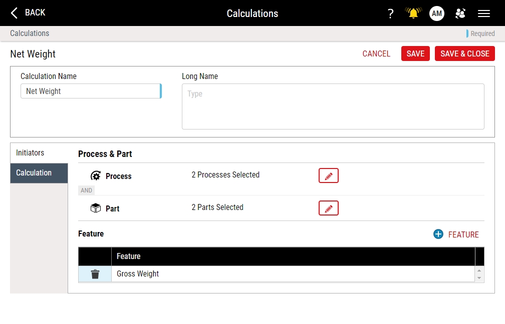Editing Calculations