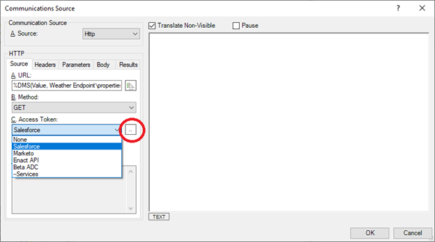 Choosing Access Token Information from Token Manager