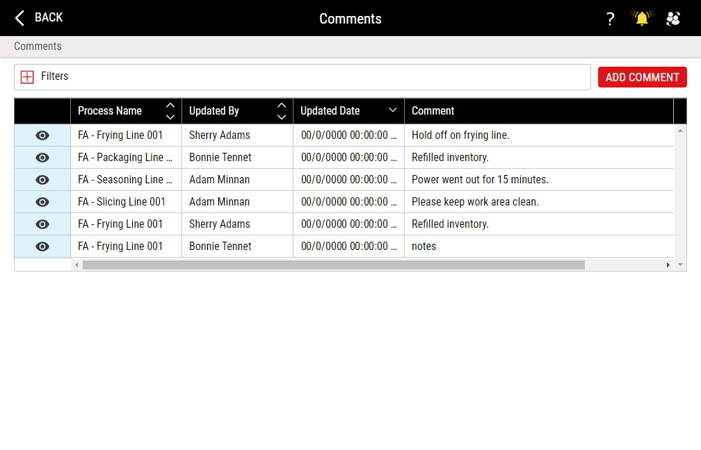 Adding/Viewing Process Comments