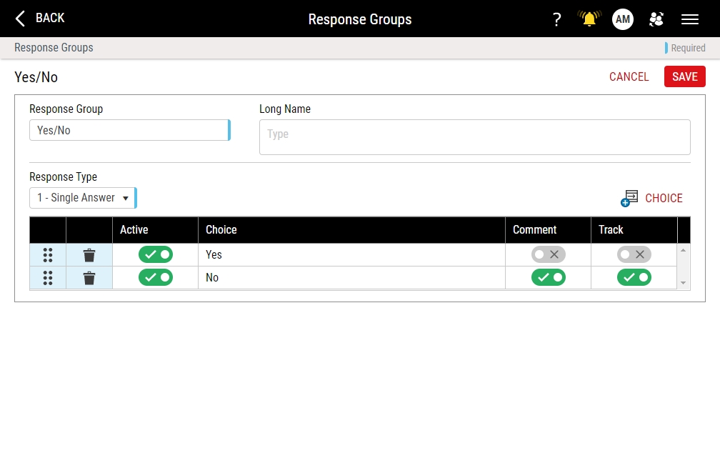 Editing Response Groups